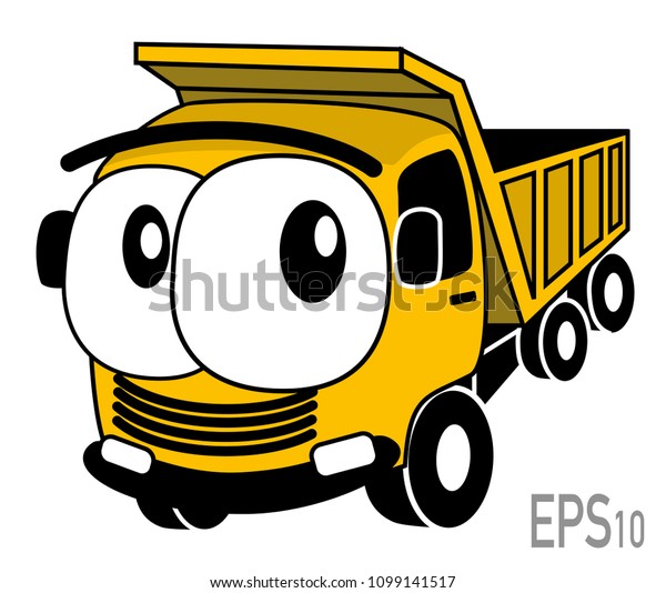 Yellow Cartoon Hopper Truck Vector Simple Stock Vector (Royalty Free ...