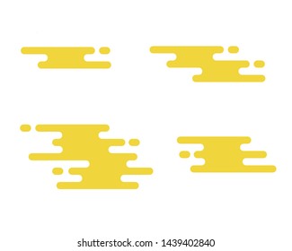 Yellow Cartoon Rounded Clouds On White Stock Vector (Royalty Free ...