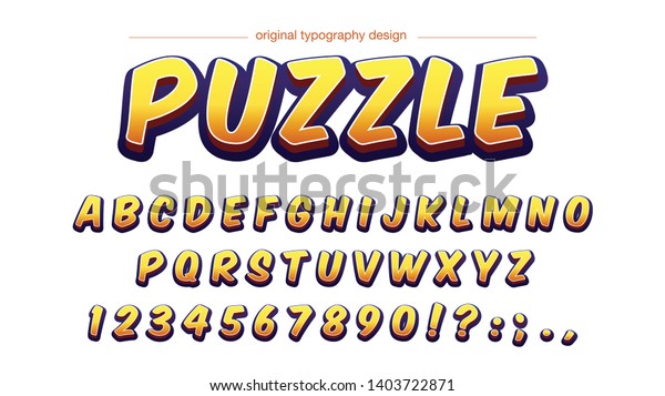 Yellow Cartoon Typography Isolated Design Stock Vector (Royalty Free ...