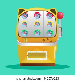 Yellow Cat Slot Machine Stock Vector (Royalty Free) 342576323 ...