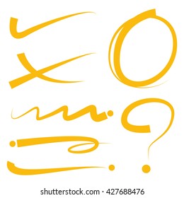 Yellow Check Mark Underlines Highlighting Text Stock Vector (Royalty ...