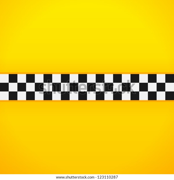 Yellow Checkerboard Pattern Taxi Black White Stock Vector (Royalty Free ...