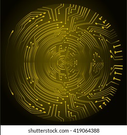 Yellow Circuit Board Background Pc Computer Stock Vector (Royalty Free ...