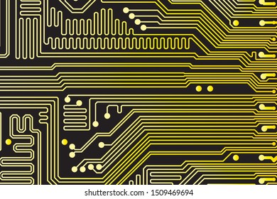 Yellow Circuit Board Vector Illustration Black Stock Vector (Royalty ...