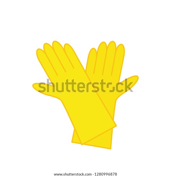 Yellow Cleaning Gloves Flat Icon Vector Stock Vector (Royalty Free ...