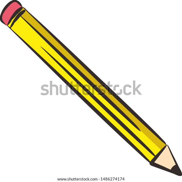 Yellow Color Pencil Vector Stock Vector (Royalty Free) 1486274174 ...
