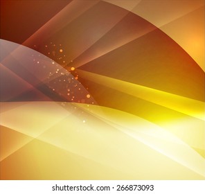 Yellow Color Shining Waves Lines Abstract Stock Vector (Royalty Free ...