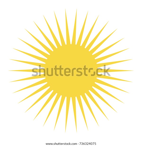 Yellow Color Sun Long Rays Yellow Stock Vector (Royalty Free) 736324075 ...