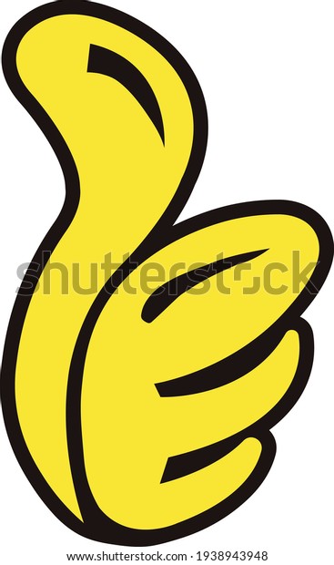 Yellow Color Thumbs Hand Vector Illustration: เวกเตอร์สต็อก (ปลอดค่า ...
