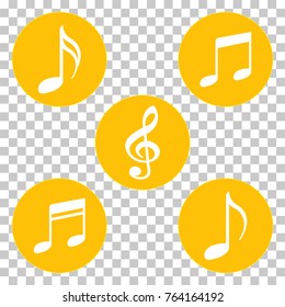 Yellow Colored Music Notes Symbols Icons Stock Vector (Royalty Free ...