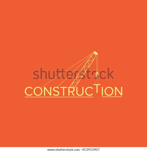 Yellow Construction Logo Design Crane Orange Stock Vector (Royalty Free ...