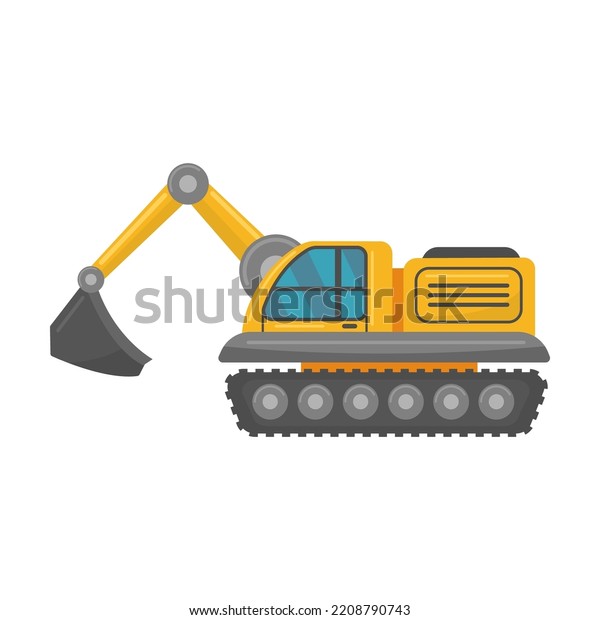Yellow Construction Trucks Flat Vehicle Cartoon Stock Vector (Royalty ...