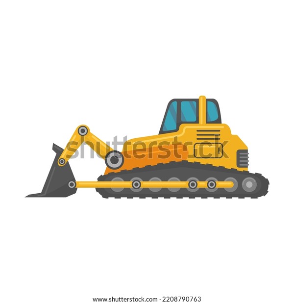 Yellow Construction Trucks Flat Vehicle Cartoon Stock Vector (Royalty ...