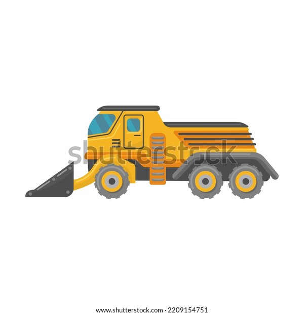 Yellow Construction Trucks Flat Vehicle Cartoon Stock Vector (Royalty ...