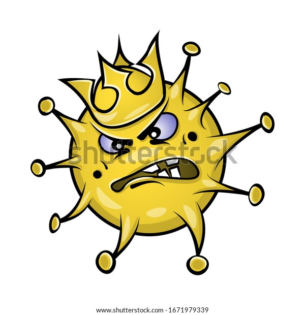 Yellow Corona Virus Character Evil Expression Stock Vector (Royalty ...