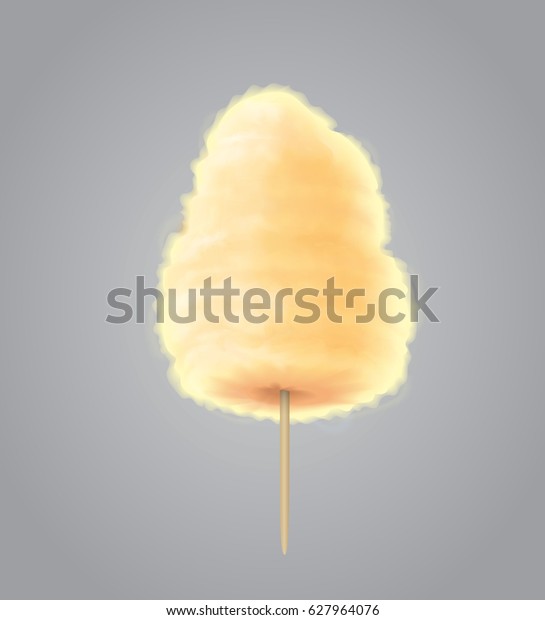 Yellow Cotton Candy Realistic Sugar Cloud Stock Vector (Royalty Free ...