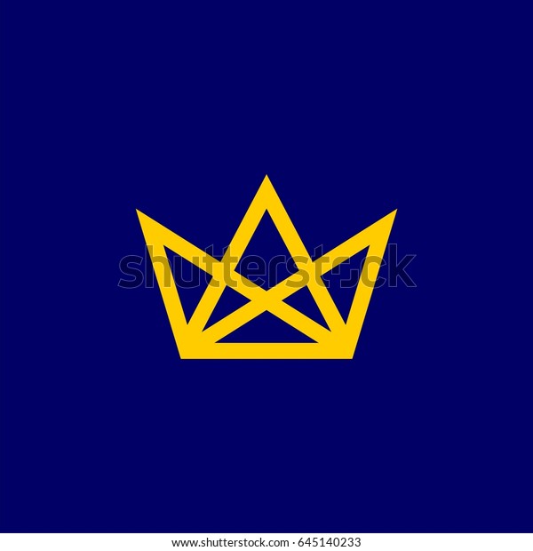Yellow Crown Logo Template Illustration Design Stock Vector (Royalty ...