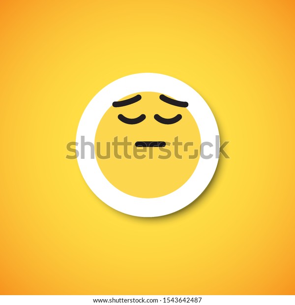 Yellow Cute Emoticon Sticker Vector Illustration Stock Vector (Royalty ...