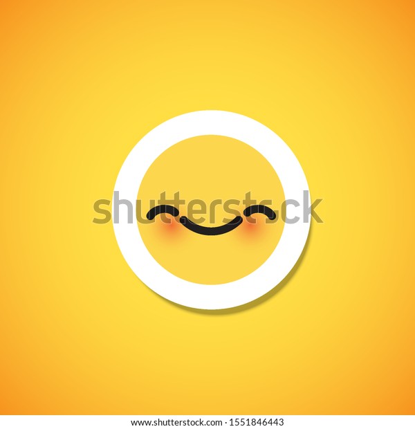 Yellow Cute Emoticon Sticker Vector Illustration Stock Vector (Royalty ...