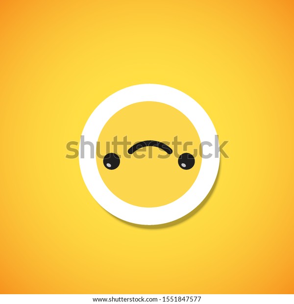 Yellow Cute Emoticon Sticker Vector Illustration Stock Vector (Royalty ...