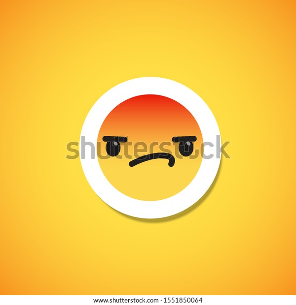 Yellow Cute Emoticon Sticker Vector Illustration Stock Vector (Royalty ...