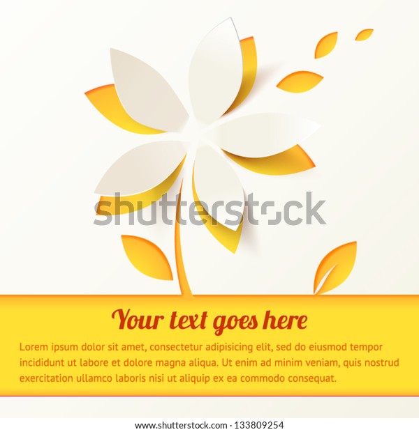 Yellow Cutout Paper Flower Vector Greeting Stock Vector (Royalty Free ...
