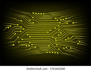 Yellow Cyber Circuit Future Technology Concept Stock Vector (Royalty ...