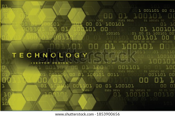 Yellow Cyber Circuit Future Technology Concept Stock Vector (Royalty ...
