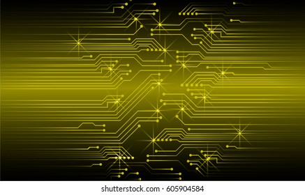 Yellow Cyber Security Concept Background Circuit Stock Vector (Royalty ...