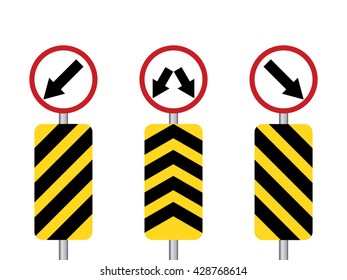 Yellow Direction Sign White Direction Sign Stock Vector (Royalty Free ...