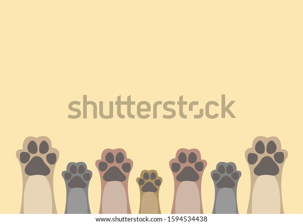 Yellow Dog Paw Print Pattern Background Stock Vector (Royalty Free ...