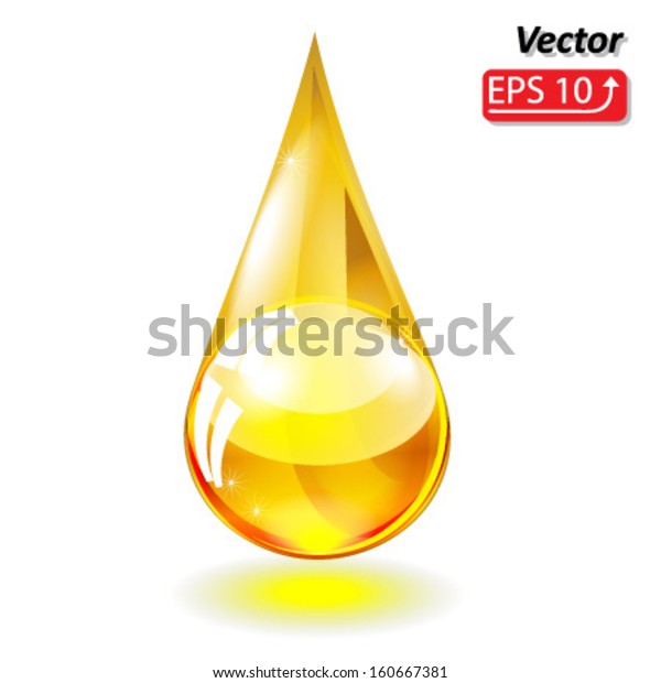 Yellow Drop Oil Isolated On White Stock Vector (Royalty Free) 160667381 ...