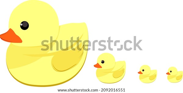 Yellow Duck Illustration Vector On White Stock Vector (Royalty Free ...