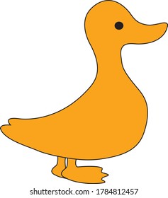 Yellow Duck Outline Isolated Vector Icon Stock Vector (Royalty Free ...