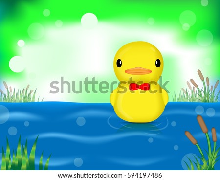 Yellow Duck Pond Cartoons Vector Design Stock Vector (Royalty Free ...