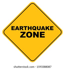 Yellow Earthquake Zone Sign Vector Icon Stock Vector (Royalty Free ...