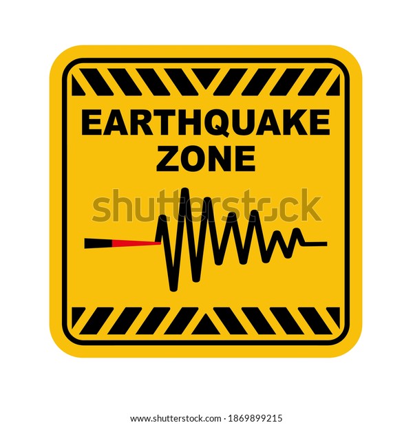 Yellow Earthquake Zone Sign Vector Icon Stock Vector Royalty Free 1869899215 Shutterstock