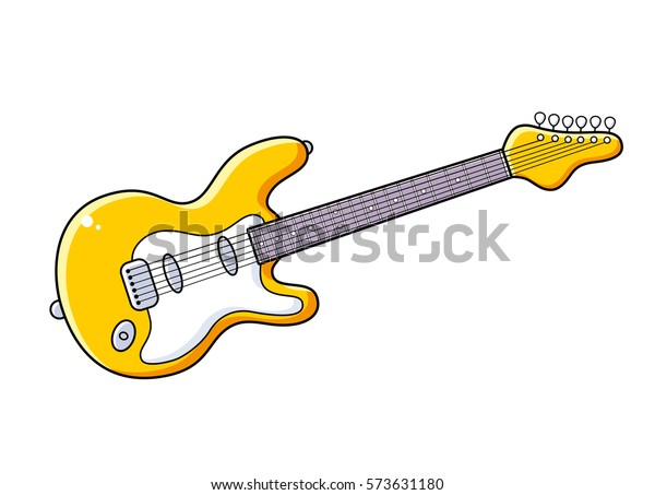 Yellow Electric Guitar Vector Isolated Stock Vector (Royalty Free ...