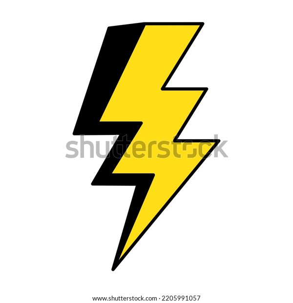 Yellow Electric Lightning Bolt Shading Effects Stock Vector (Royalty ...