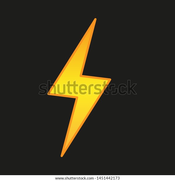 Yellow Electric Lightning Bolt Vector Icon Stock Vector (Royalty Free ...