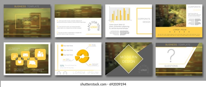 Yellow Elements Infographics On White Grey Stock Vector (Royalty Free ...