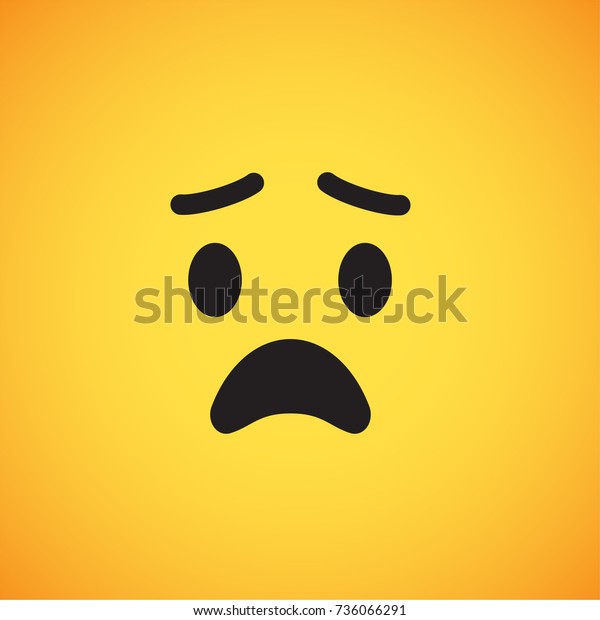 Yellow Emoticon Face Feared Vector Illustration Stock Vector (Royalty ...
