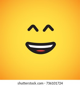 Yellow Emoticon Face Laughing Vector Illustration Stock Vector (Royalty ...