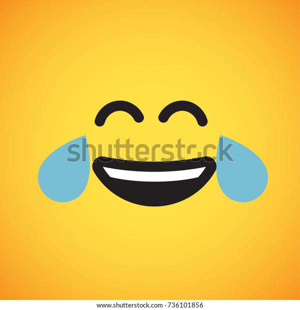 Yellow Emoticon Face Laughing Vector Illustration Stock Vector (Royalty ...