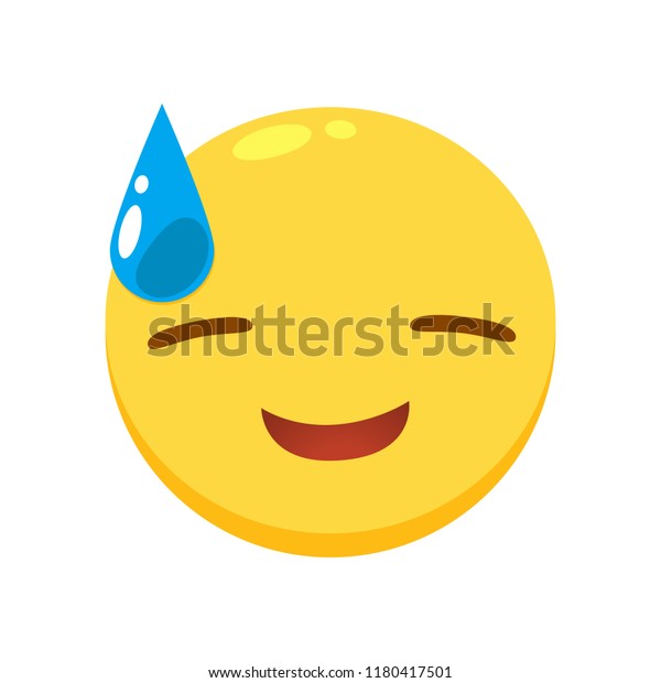 Yellow Emoticon Sweat Stock Vector (Royalty Free) 1180417501 | Shutterstock