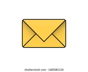 Yellow Envelope Mail On White Background Stock Vector (Royalty Free ...
