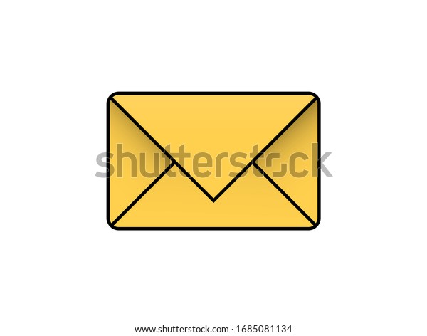 Yellow Envelope Mail On White Background Stock Vector (Royalty Free ...