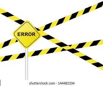 Yellow Error Under Construction Sign On Stock Vector (Royalty Free ...