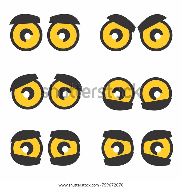 Yellow Eyes Cartoon Vector Set Stock Vector (Royalty Free) 759672070 ...