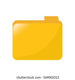 Yellow File Folder Icon Isolated On Stock Vector (Royalty Free ...
